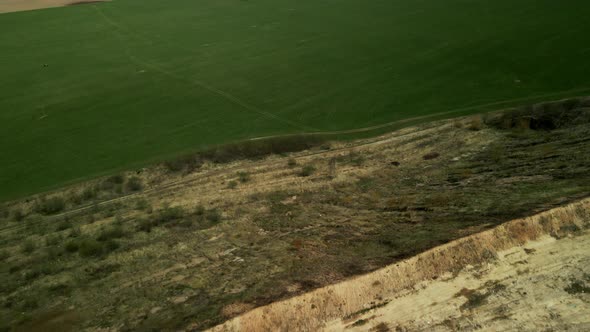 Conserved landfill for household waste. A mound of rubbish. Aerial ...