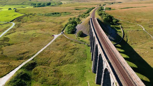 Aerial footage of Ribblehead Viaduct, the longest and the third tallest ...