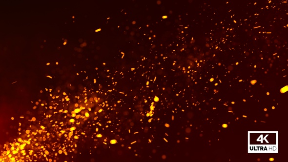 Flying Fire Particles Background Looped, Motion Graphics | VideoHive