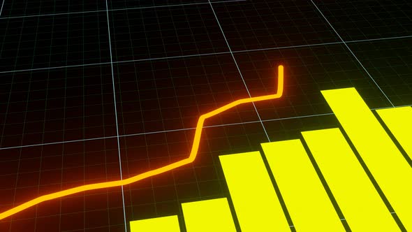 Stock market animated graphic. Stock price chart., Motion Graphics