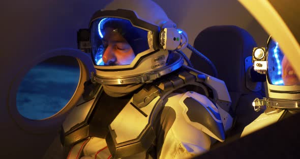 Astronauts Experiencing High G-force During Landing, Stock Footage