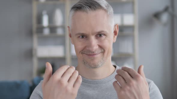 Inviting Gesture By Gray Hair Man, Stock Footage | VideoHive