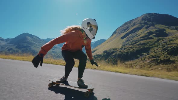 Cinematic downhill longboard session, Stock Footage | VideoHive