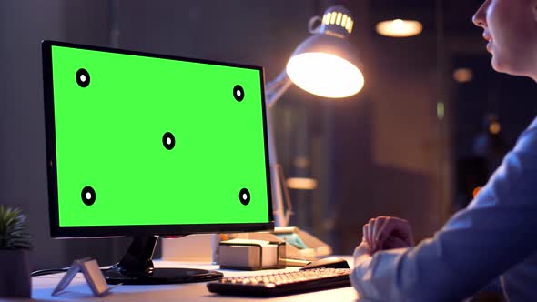 Businesswoman Having Video Call at Night Office 59, Stock Footage ...