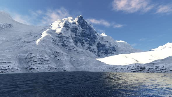 Snow Mountain And Ocean Landscape, Motion Graphics | VideoHive