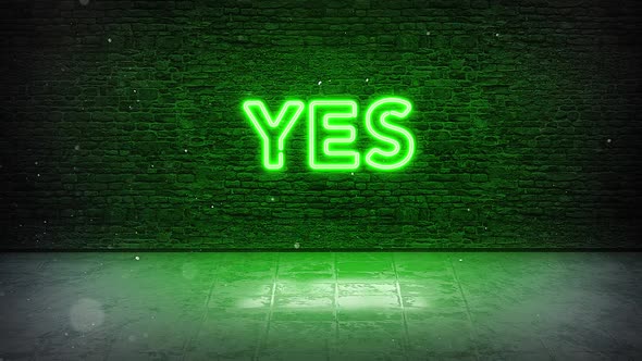 Yes Neon Sign Green, Motion Graphics | VideoHive
