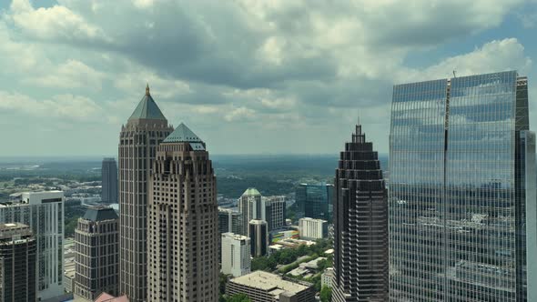 Aerial approach view of high-rises in Atlanta, Stock Footage | VideoHive