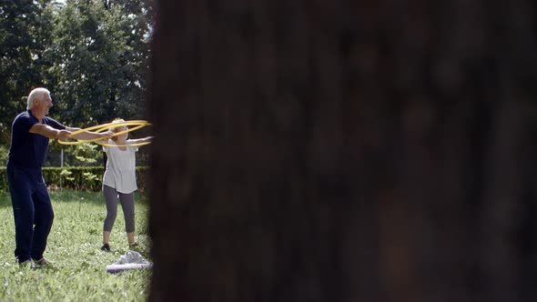 Stretching with Hula Hoop, Stock Footage | VideoHive