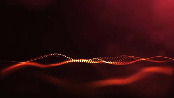 Futuristic Red Digital Wave Particles Flowing 02, Motion Graphics ...