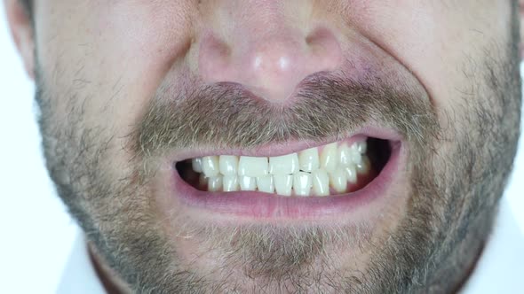Angry Man grinding Teeth, Stock Footage | VideoHive