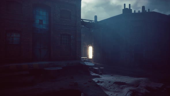 Frightening Abandoned Factory at Night, Motion Graphics | VideoHive