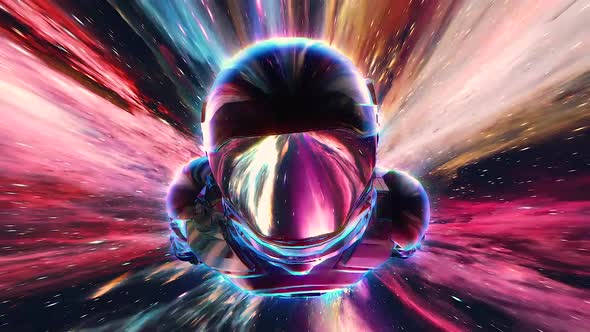 Wormhole Astronaut Sci-Fi Space VJ Loop, Motion Graphics | VideoHive
