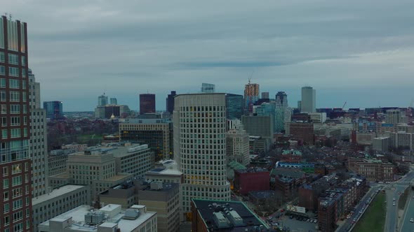 Backwards Reveal of Buildings in Wider Downtown, Stock Footage | VideoHive
