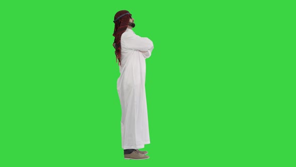 Cool Sheikh in Sunglasses Posing on a Green Screen, Chroma Key., Stock ...