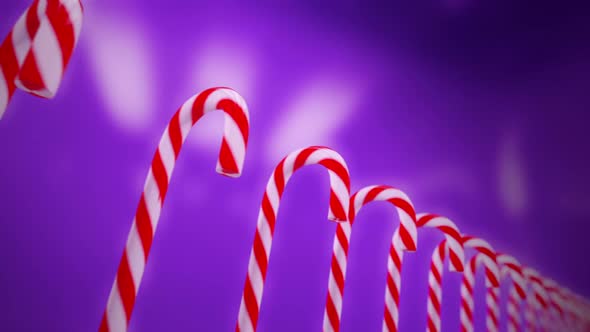 Endless animation of traditional white-red candy canes array. Loopable ...
