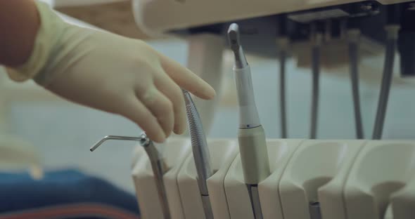 Dentist Takes the Instrument Boron Machine, Stock Footage | VideoHive