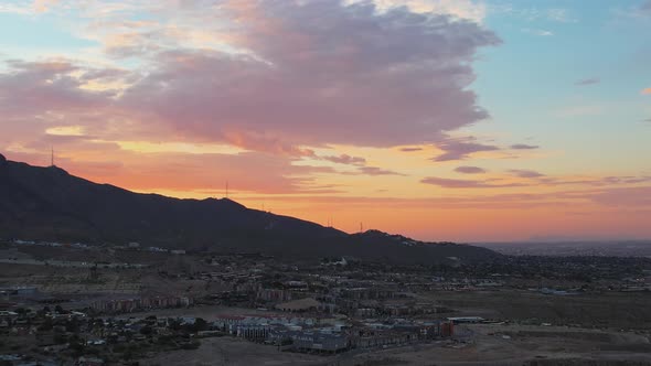 Aerial Drone Footage Of West El Paso Texas During Beautiful Cloudy ...