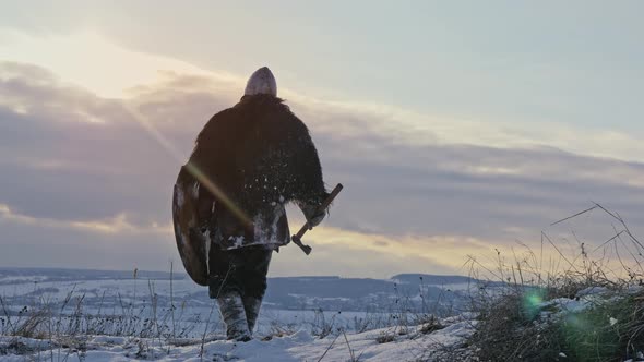 Viking Is Screams Emotionally. Battle Cry, Stock Footage | VideoHive