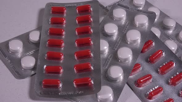 Drugs Pills Medication Medical Waste - Slider shot - 4K, Stock Footage