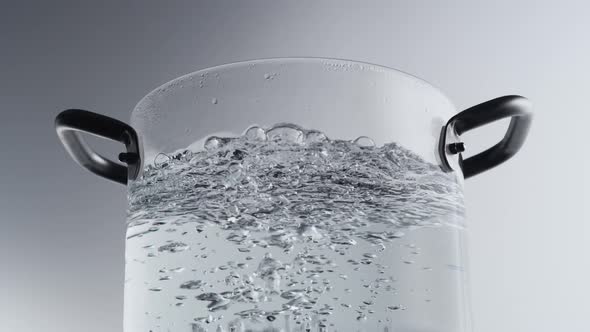 Boiling water in glass pot. Slow Motion., Stock Footage | VideoHive
