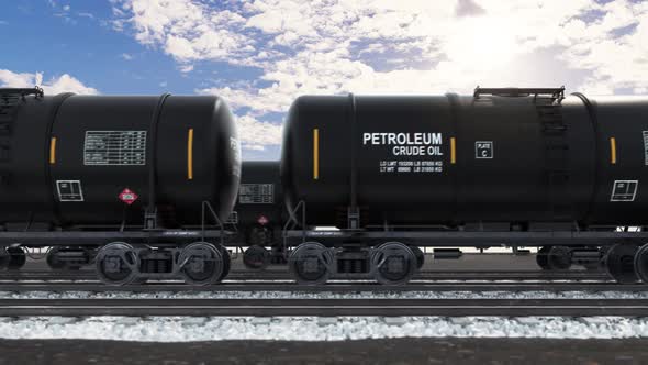 Refinery Oil Industry Cistern Train on the Freight Station with ...