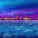 Retro City Over Ocean Landscape, Motion Graphics | VideoHive