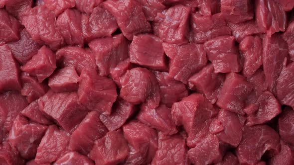 Raw meat. Chopped raw veal top view, rotation, Stock Footage | VideoHive