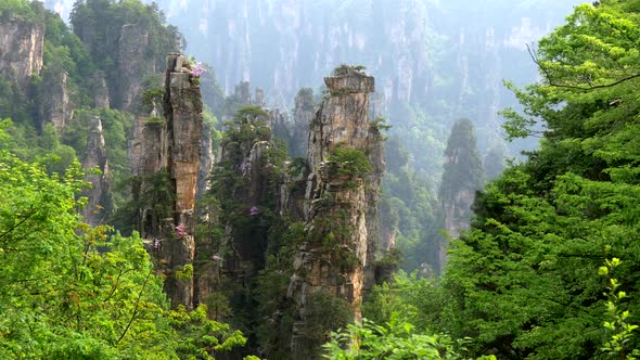 Vertical Cliffs in Avatar Mountains in Wulingyuan, Zhangjiajie, China ...