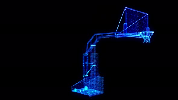 Basketball Net and Hoop Mesh Formation of 3d Model, Motion Graphics