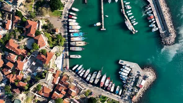 Old Seaport Aerial View Turkey Antalya 4 K, Stock Footage | VideoHive