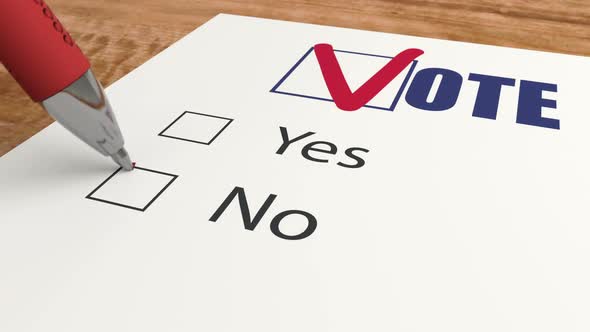 Vote Against By Marks Cross X in Poll, Ballot Voting and Elections ...