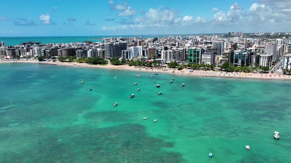 Town of Maceio Alagoas Brazil. Landmark beach at Northeast Brazil ...