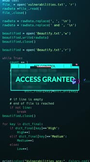 Access Granted notification message over computer hacking program ...