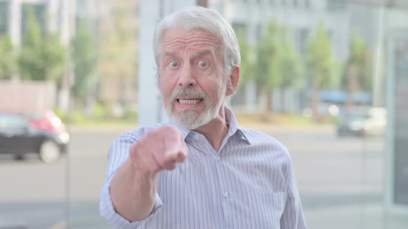 Portrait of Angry Old Man Fighting Outdoor, Stock Footage | VideoHive