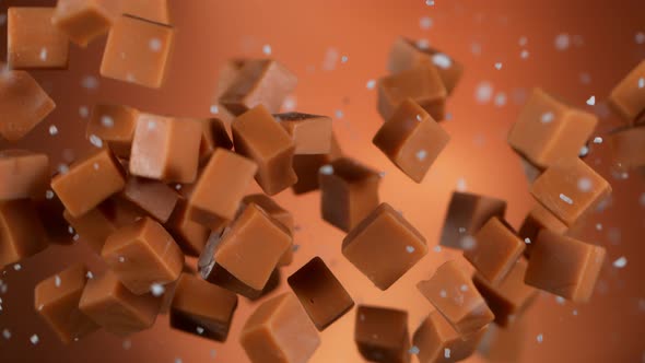 Super Slow Motion Shot of Salted Caramel Explosion at 1000Fps, Stock ...