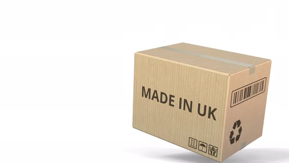 Falling Carton with MADE IN UK Text, Motion Graphics | VideoHive