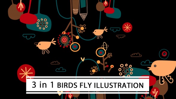 Flying Birds 2D Illustration, Motion Graphics | VideoHive