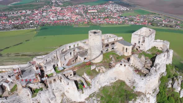 Aerial Drone View on Spis Castle. Slovakia. Ancient Castle, Spissky ...