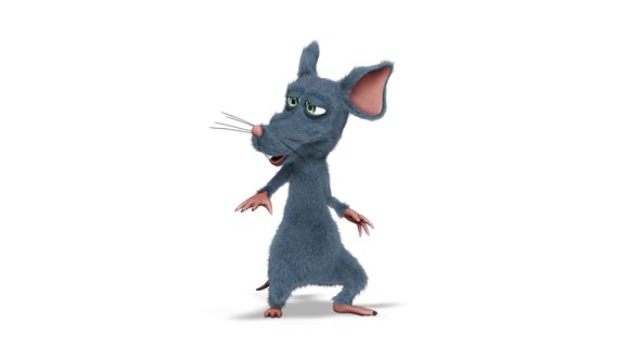Cartoon 3D Rat Fun Dance Looped on White, Motion Graphics | VideoHive