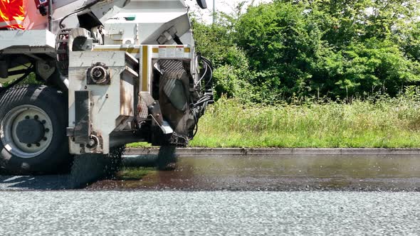 Road Resurfacing By Surface Dressing Process, Stock Footage | VideoHive