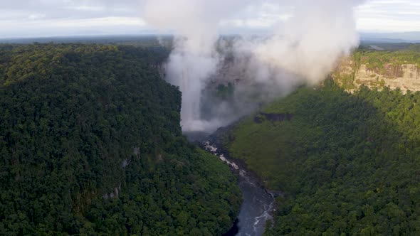 Amazon River Waterfall - Long Drone Shot, Stock Footage | VideoHive
