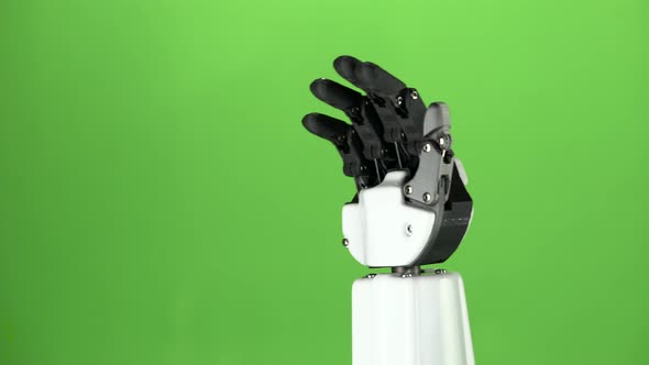 Robot Hand Close Up Waving Goodbye, Green Screen, Stock Footage | VideoHive