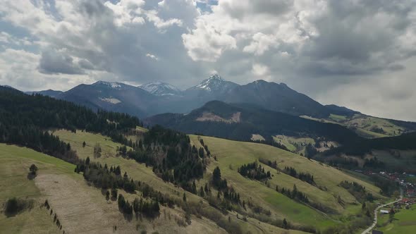 Aerial Spring Mountains Landscape, Stock Footage | VideoHive
