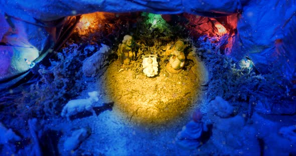 Christmas Nativity Scene Holy Family Snow, Stock Footage | VideoHive