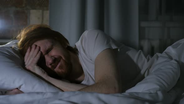 Restless Man Sleeping at Night, Stock Footage | VideoHive