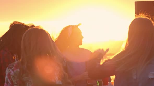 Sunset Party on Rooftop, Stock Footage | VideoHive
