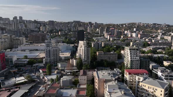 Aerial view of Saburtalo district in Tbilisi, Georgia 2022 august ...