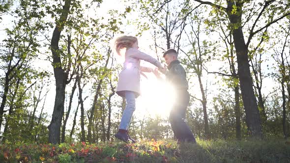 Happy Kids Playing in Forest Together, Stock Footage | VideoHive