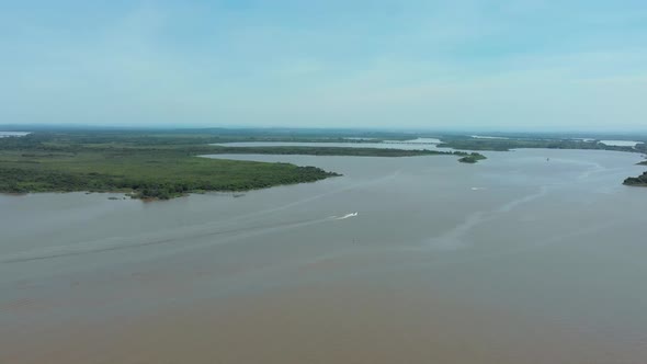 Jacui river, Islands (Porto Alegre, Rio Grande do Sul, Brazil) aerial ...