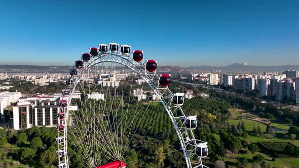 Ferris Wheel in Antalya Turkey Aerial View 4 K, Stock Footage | VideoHive